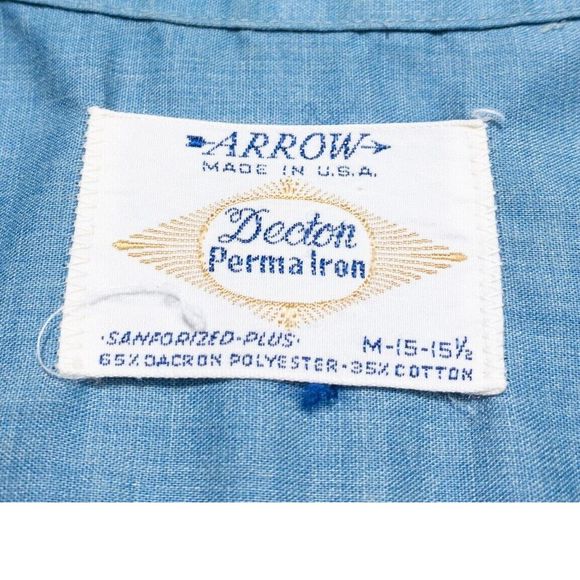 Arrow | Shirts | Vintage 6s Arrow Decton Shirt Medium Mens Loop Collar ...